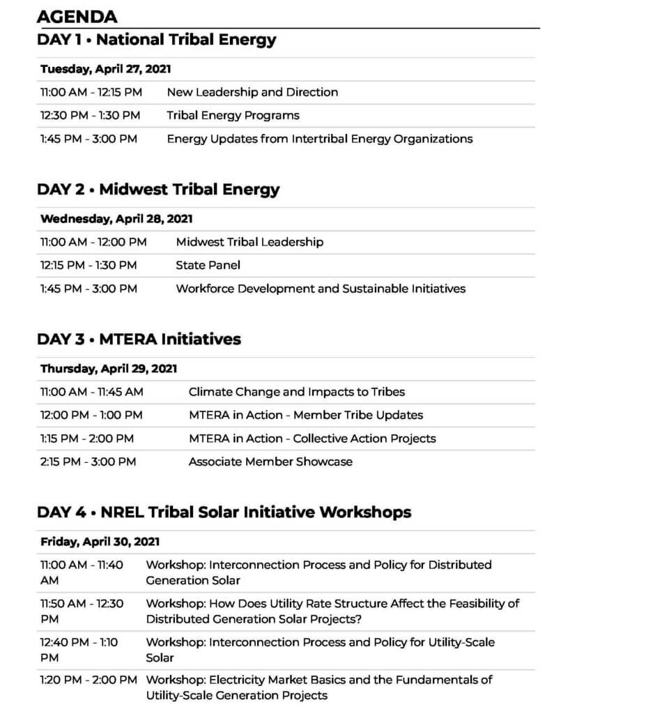 Register for MTERA's 2021 Virtual Annual Conference - Midwest Tribal ...